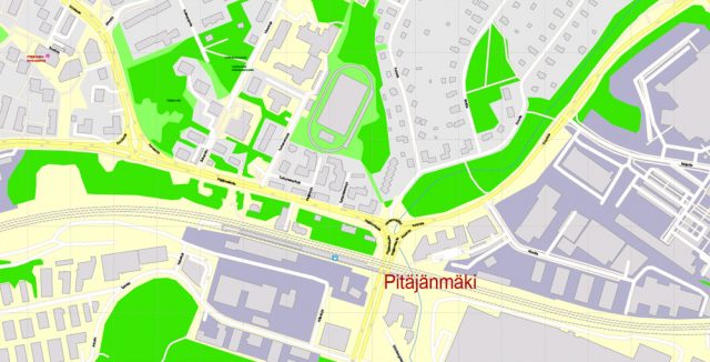 City Map Helsinki Vector Urban Plan Adobe PDF Editable Street Map