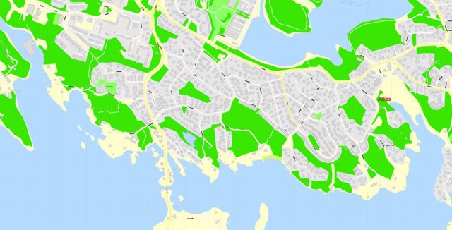 Helsinki PDF Map Finland Printable Vector, exact detailed City Plan all ...