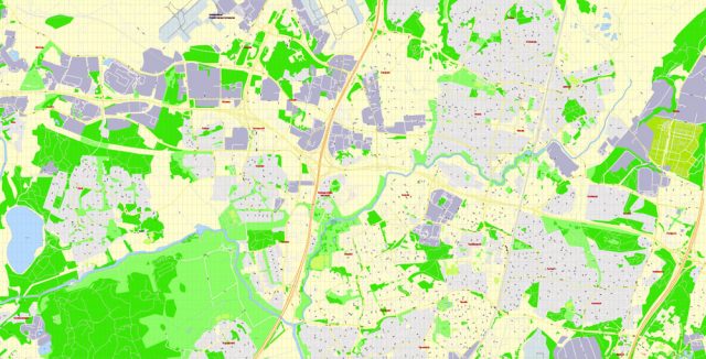Helsinki Finland Printable Vector Map, exact detailed City Plan, 100 ...