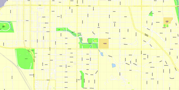 City Map Lincoln NE Vector Urban Plan Illustrator Editable Street Map