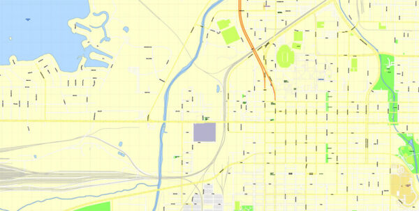 City Map Lincoln NE Vector Urban Plan Illustrator Editable Street Map
