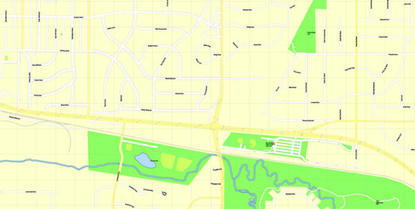 Lincoln Nebraska US Printable Street Map, exact vector City Plan scale ...