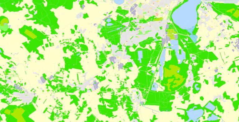 Tallinn Map Metro Area Estonia Printable Vector, exact detailed City ...