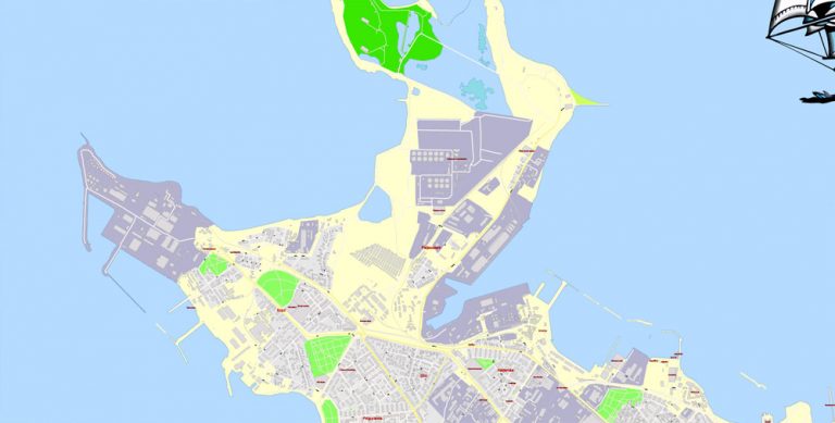 Tallinn PDF Map Metro Area Estonia Printable Vector exact extra ...