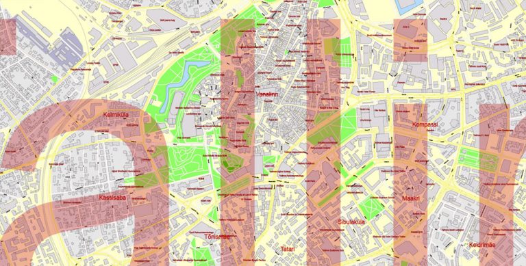 Tallinn PDF Map Metro Area Estonia Printable Vector exact extra ...