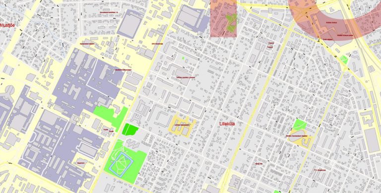 Tallinn PDF Map Metro Area Estonia Printable Vector exact extra ...