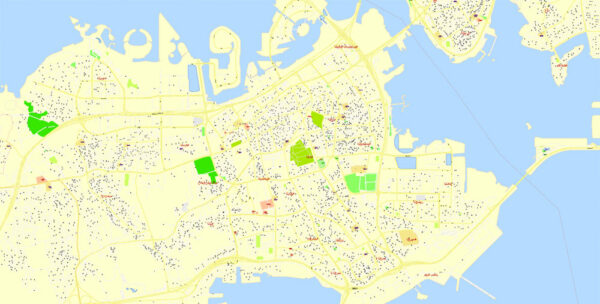 Bahrain PDF Map 01 Printable Vector exact detailed City Plan, Scale 1: ...