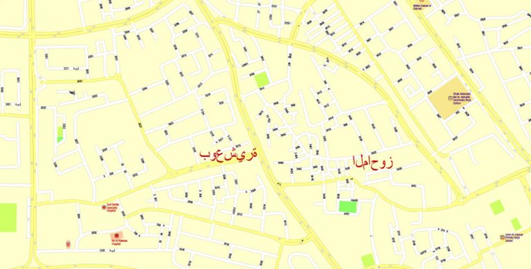 Bahrain PDF Map 01 Printable Vector exact detailed City Plan, Scale 1: ...