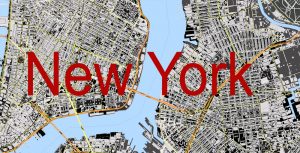 New York City US CDR Map, Printable Vector exact vector City Plan BW ...