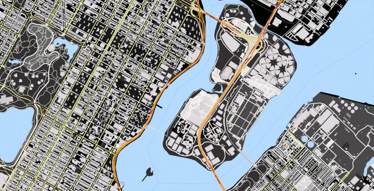 New York City US CDR Map, Printable Vector exact vector City Plan BW ...