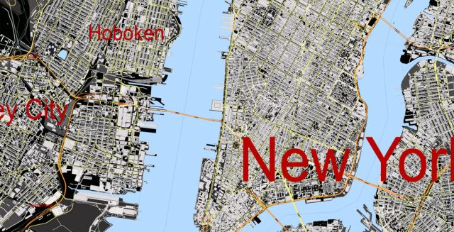 New York City US CDR Map, Printable Vector exact vector City Plan BW ...