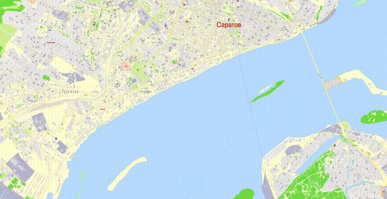 Саратов Векторная Карта Saratov Map Russia, Printable Vector exact ...