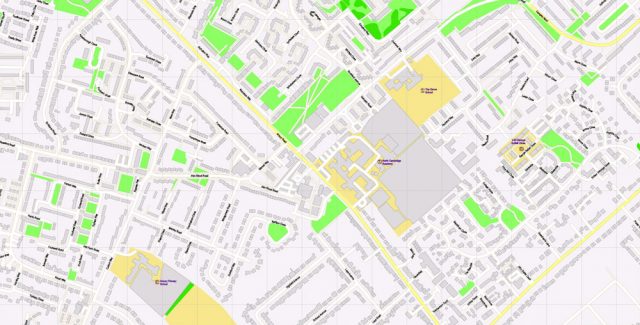 Cambridge PDF Map UK, Printable Vector exact detailed City Plan all ...