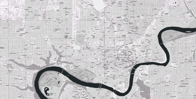 Edmonton Printable Map, Canada, exact City Plan full editable, Adobe ...