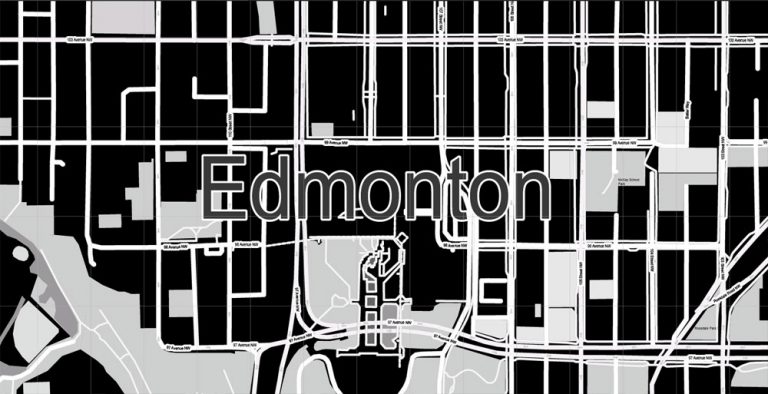 Edmonton PDF Map Canada Printable exact City Plan editable Adobe PDF ...