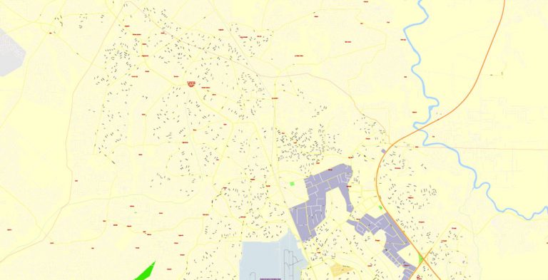 Lagos Nigeria PDF Map, Printable Vector exact detailed City Plan Street ...
