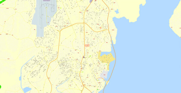 Lagos Nigeria PDF Map, Printable Vector exact detailed City Plan Street ...