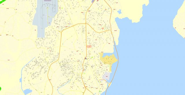 Lagos Nigeria Map, Printable Vector exact detailed City Plan Street Map ...