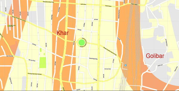 Mumbai Map India, Printable Vector exact detailed City Plan, Scale 1: ...