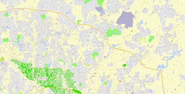 Raleigh North Carolina PDF Map Printable Vector exact City Plan ...