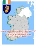 Ireland 01 Map Administrative Vector 01 Adobe Illustrator Editable PDF ...