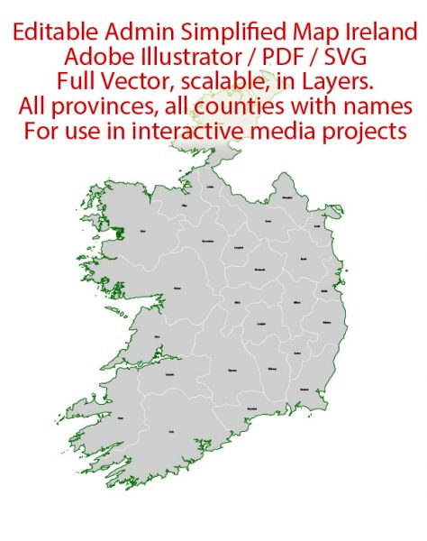 Ireland 01 Map Administrative Vector 01 Adobe Illustrator Editable PDF ... Ireland 01 Map Administrative Vector 01 Adobe Illustrator Editable PDF ...