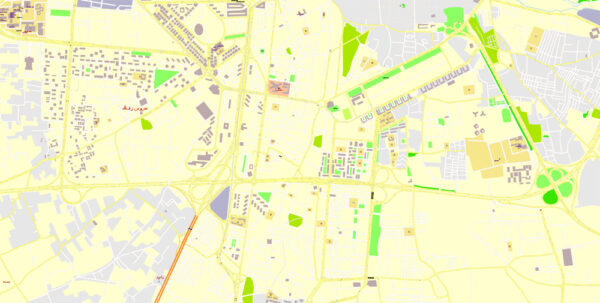 Damascus Printable Map Syria, exact vector City Plan full editable ...