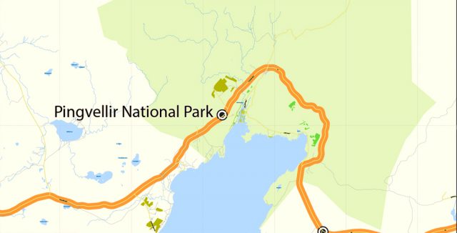 Golden Circle PDF Map Iceland 01 base map Scale 1:32443, editable ...