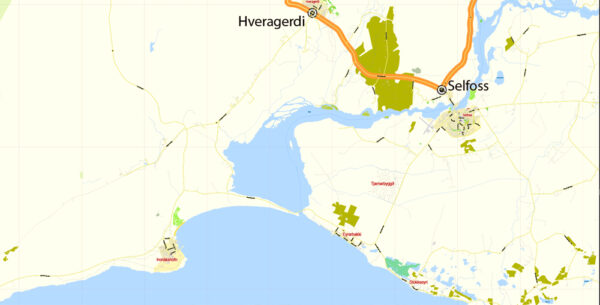 Golden Circle PDF Map Iceland 01 base map Scale 1:32443, editable ...