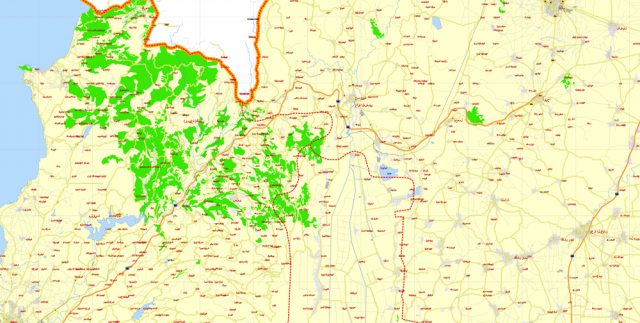 Syria Printable Vector Map 5 km scale Road Map 01 editable Country Plan ...