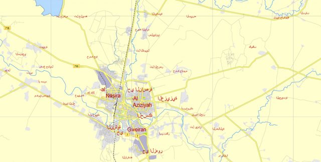 Syria Printable Vector Map 5 km scale Road Map 01 editable Country Plan ...