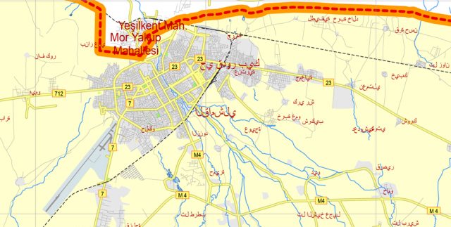 Syria Printable Vector Map 5 km scale Road Map 01 editable Country Plan ...