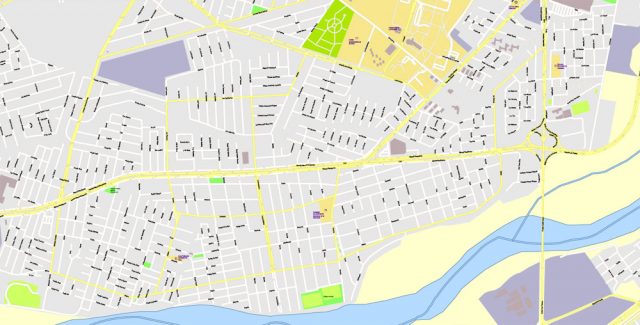 City Map Temuco Vector Urban Plan Adobe PDF Editable Street Map
