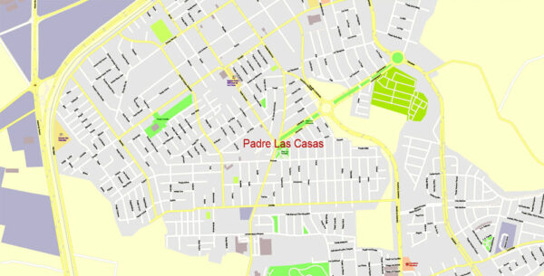 City Map Temuco Vector Urban Plan Adobe PDF Editable Street Map