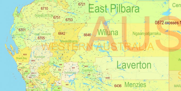 Australia Printable Vector Map 01 exact extra detailed Country Plan ...