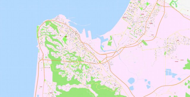 Israel CDR Vector Map English 01 exact extra detailed Country City Plan ...