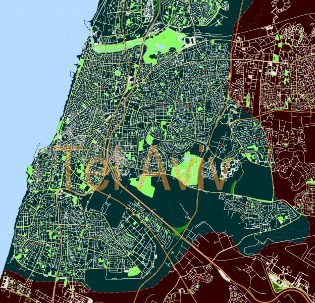 Israel CDR Vector Map English 01 exact extra detailed Country City Plan ...