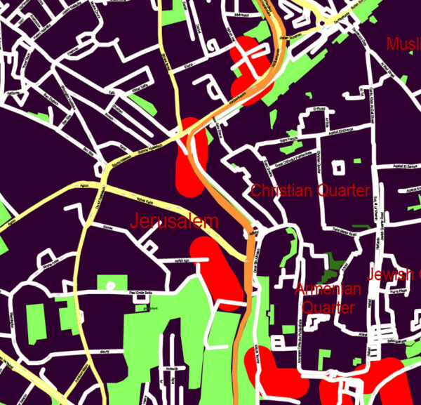 Israel CDR Vector Map English 01 exact extra detailed Country City Plan ...