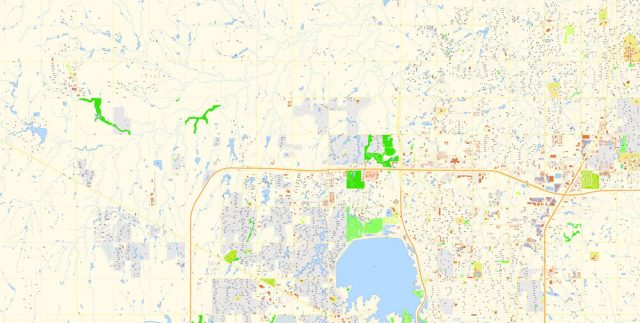 Oklahoma City CDR Map Metro Area Oklahoma US Printable Vector exact ...
