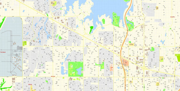 Oklahoma City CDR Map Metro Area Oklahoma US Printable Vector exact ...