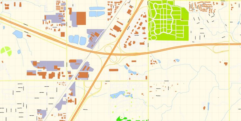 Oklahoma City CDR Map Metro Area Oklahoma US Printable Vector exact ...