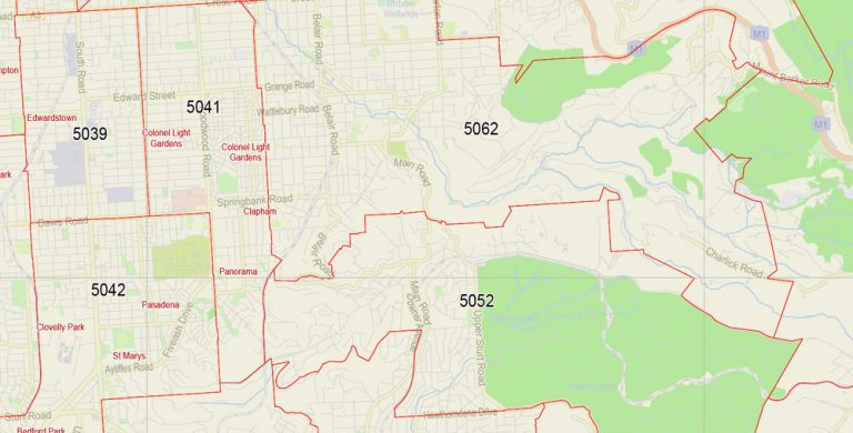 Adelaide, Australia Printable Vector Map, exact City Plan, full ...