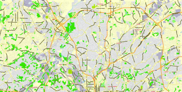 Atlanta Georgia US PDF Map Vector exact City Plan scale 1:62469 full ...