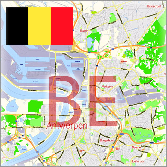 Belgium cities and country vector maps: PDF and Adobe Illustrator