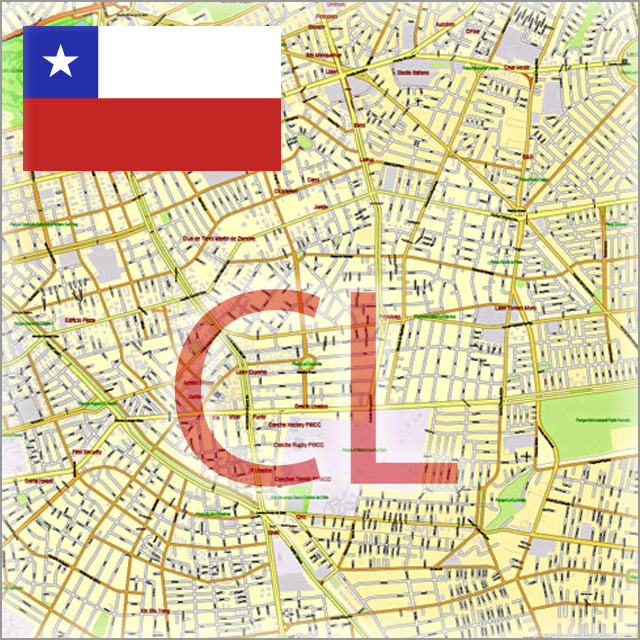 Chile cities and country vector maps: PDF and Adobe Illustrator