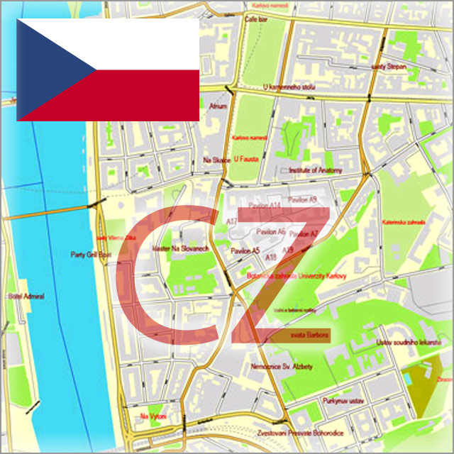 Czech Republic cities and country vector maps: PDF and Adobe Illustrator