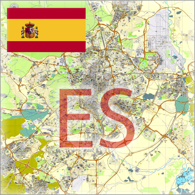 Spain cities vector maps: PDF and Adobe Illustrator