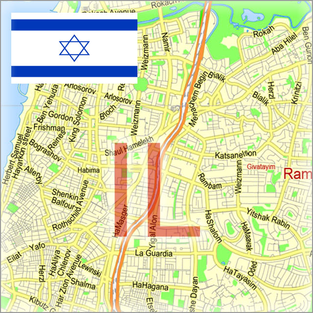 Israel cities vector maps: PDF and Adobe Illustrator