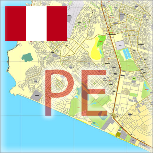 Peru cities vector maps: PDF and Adobe Illustrator