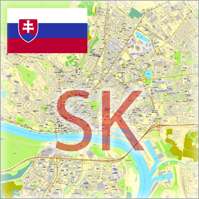 Slovakia cities and country vector maps: PDF and Adobe Illustrator